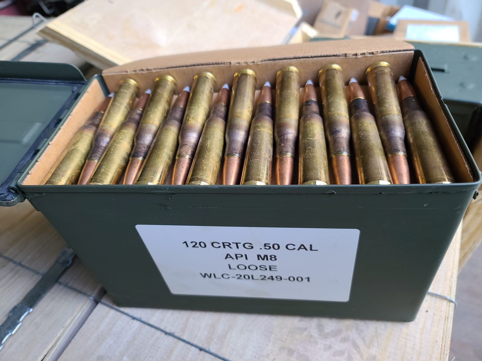 Ammunition 12.7x99 API/PZ M8 Armor Piercing Incendiary